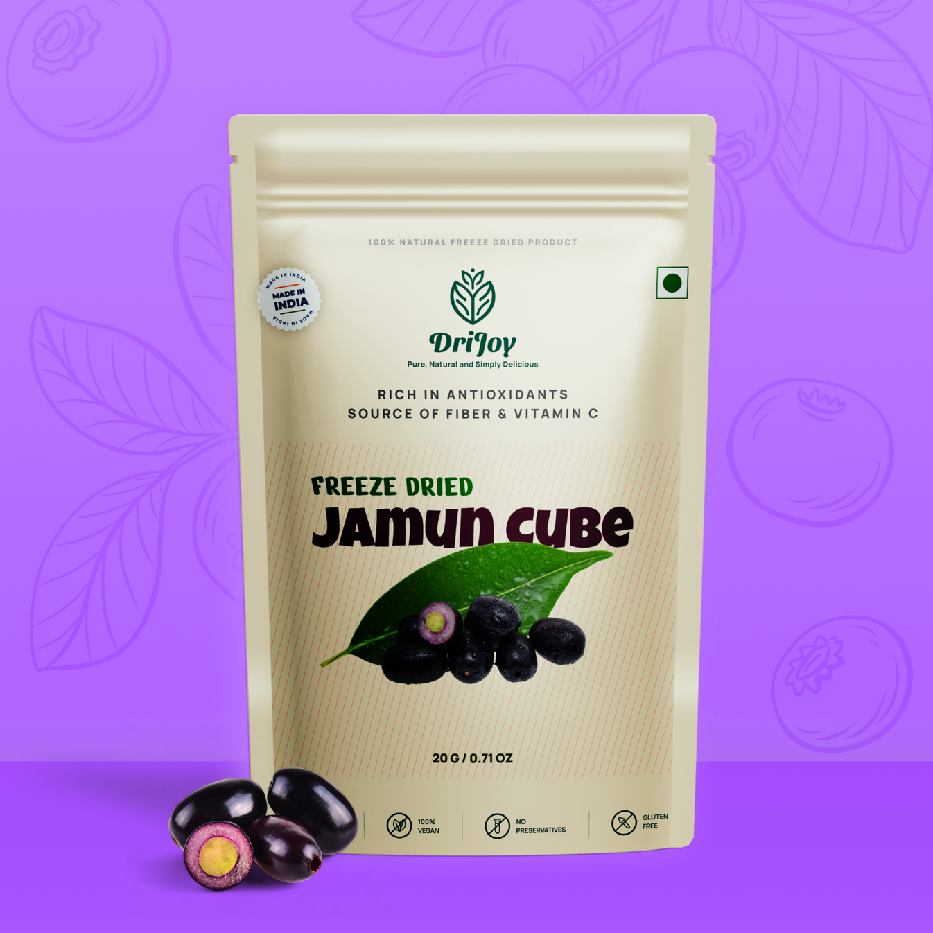 Freeze Dried Jamun Cube – Drijoy